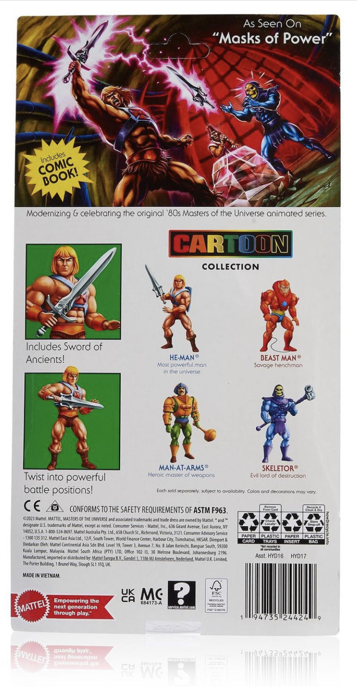 Artwork Packaging Revealed for MOTU Origins Cartoon Collection He-Man ...